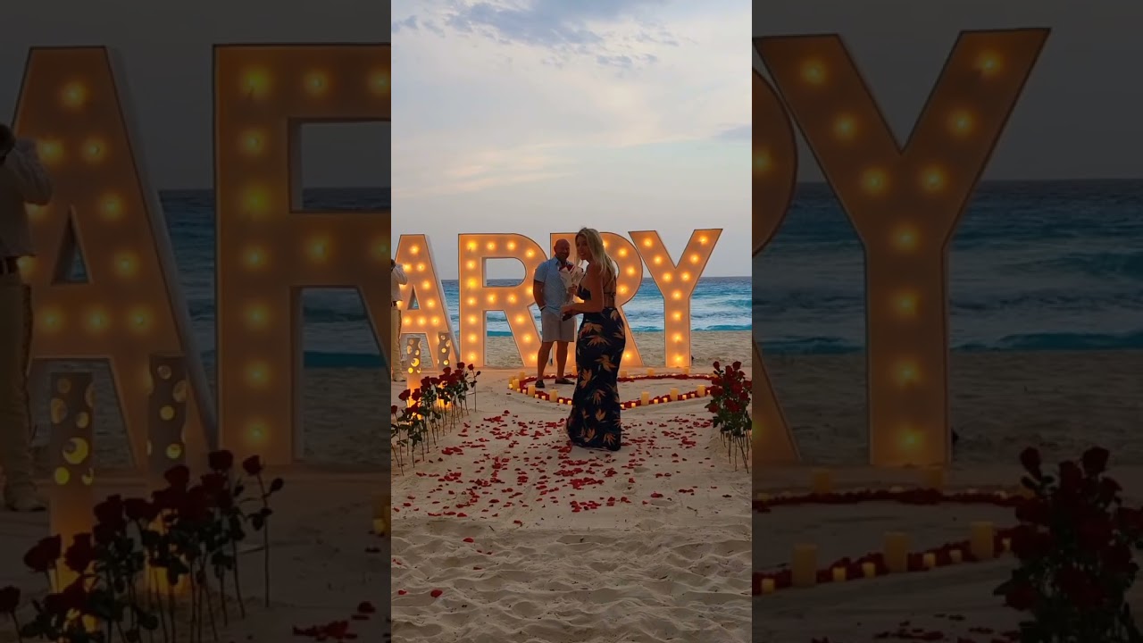 A DREAM proposal with mariachi music and Big Letters in Cancun, Mexico ...